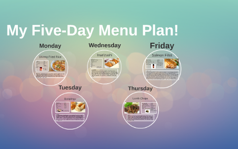 My Five-Day Menu Plan by Kelvin Liang on Prezi