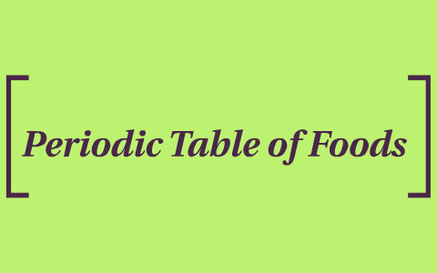 Periodic Table of Foods by Lysette Alanis on Prezi