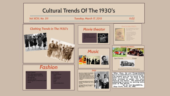 cultural trends of the 1930s by Justice Williams on Prezi