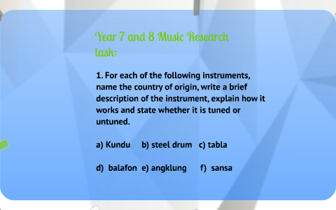 Year 7 and 8 Music Research task: by ruby bailey on Prezi