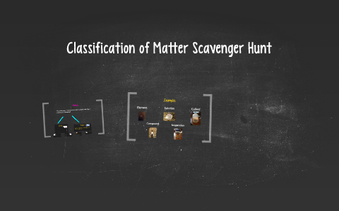 Classification of Matter Scavenger Hunt by Megan Dascher on Prezi