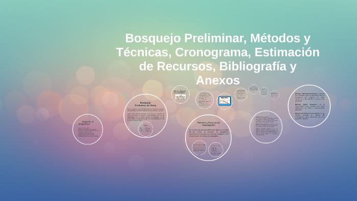 Bosquejo preliminar, Métodos y Técnicas, Cronograma, Estimac by Diana ...