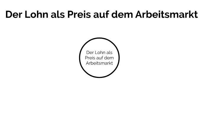Der Lohn als Preis auf dem Arbeitsmarkt by Nina Schäperklaus on Prezi