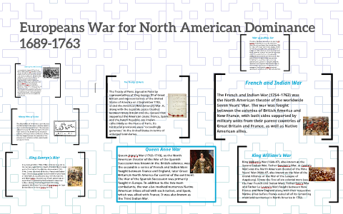 Europeans War For North Amerrican Domiance 1689-1763 by jayden hill on ...