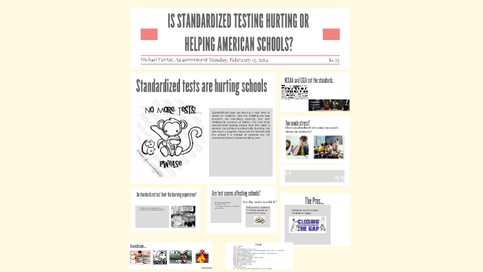 IS STANDARDIZED TESTING HURTING OR HELPING AMERICAN SCHOOLS? by Michael ...