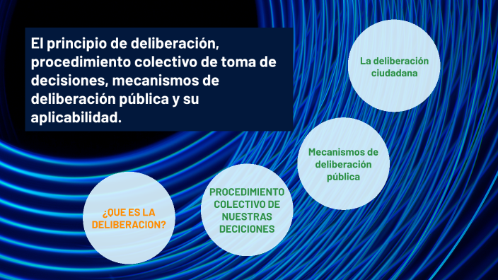 El principio de deliberación, procedimiento colectivo de toma de ...
