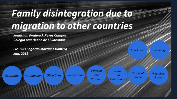 family disintegration due to migration to other countries by Jonathan ...
