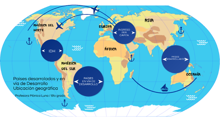 UBICACIÓN GEOGRÁFICA. PAÍSES DESARROLLADOS Y EN VÍA DE DESARROLLO. by ...