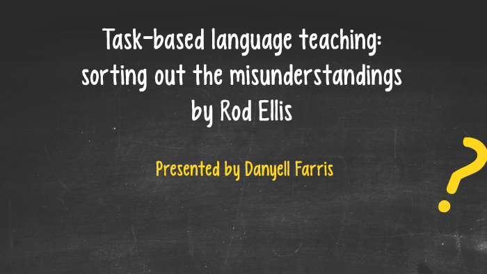 Task-based language teaching: sorting out the misunderstandi by Danyell Farris
