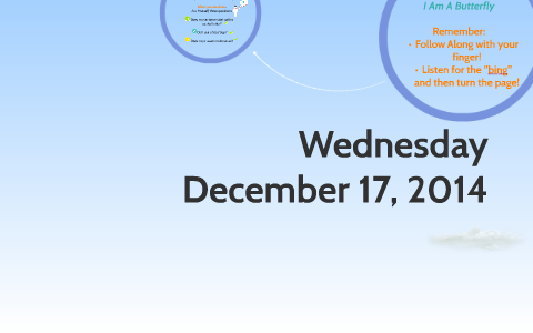 Tuesday Dec. 17th Harcourt Story: I Am A Butterfly by MaryKate McCarthy