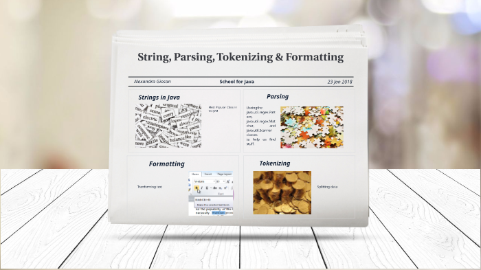 String, Parsing, Tokenizing & Formatting by Alexandra Giosan on Prezi