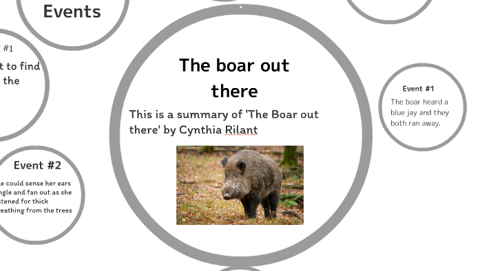 This is a summary of 'The Boar out there' by Cynthia Rilant by Jordyn ...