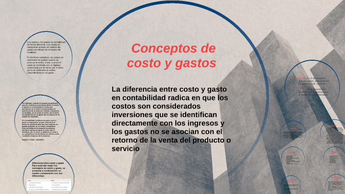 Conceptos de costo y gasto. by Profe Hector on Prezi