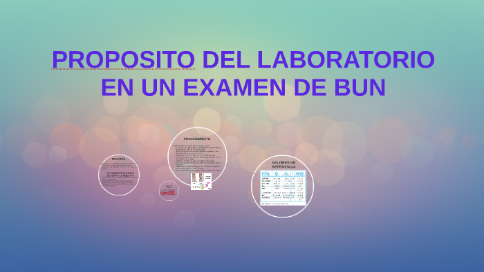 PROPOSITO DEL LABORATORIO EN UN EXAMEN DE BUN by ANGIE PERDOMO on Prezi