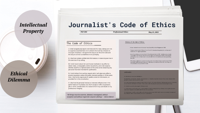 Journalist's Code of Ethics by Myla DL on Prezi