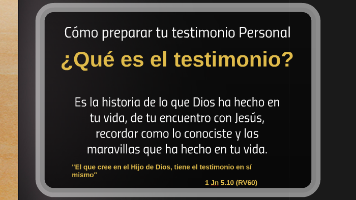 Cómo preparar tu testimonio Personal by Douglas Montes de Oca on Prezi