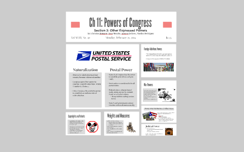 Ch.11: Powers of Congress, Section 3: Other Expressed Powers by Ameyna ...