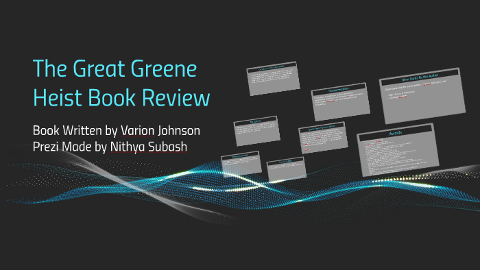 The Great Greene Heist Book Review by Nithya Subash on Prezi