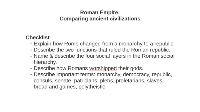 Roman Empire - Comparing ancient civilizations by Jurrien Cremers on Prezi