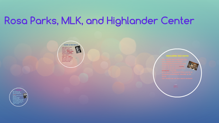 Rosa Parks, MLK, and Highlander Center by Marium Akbar on Prezi