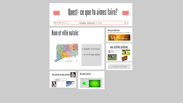 Quest- ce que tu aimes faire? by Victoria Cannon on Prezi