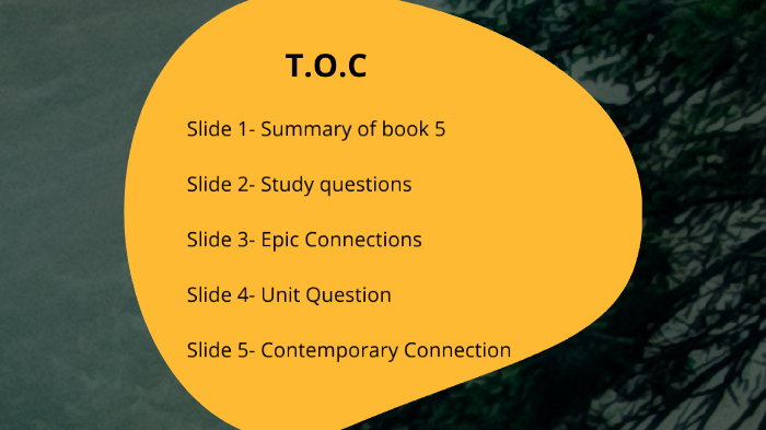 The Odyssey: Book 5 by Graham Barash on Prezi