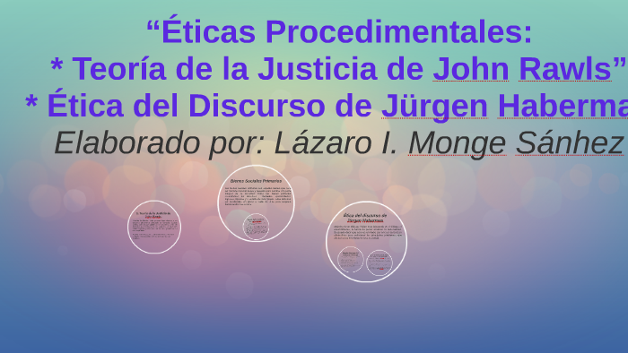 “Éticas Procedimentales: by Lázaro Israel Monge Sánchez