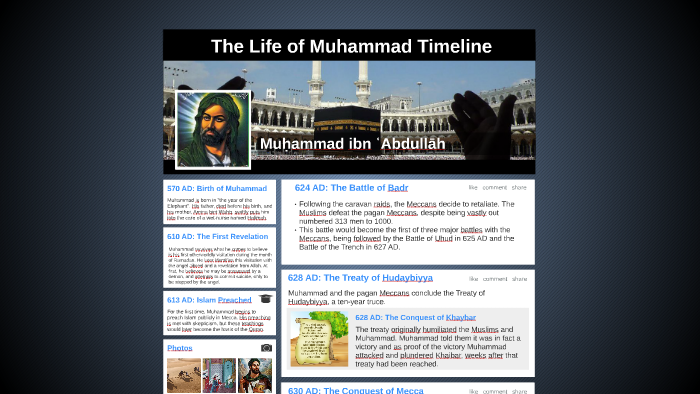 The Life of Muhammad Timeline by Ted Donaldson on Prezi