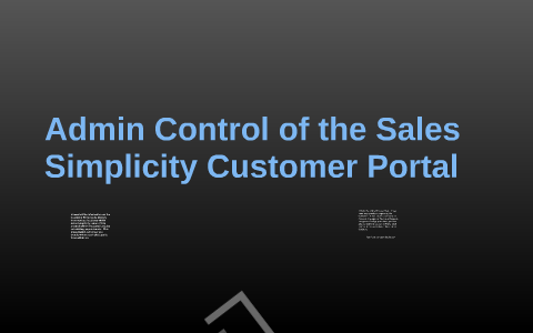 Setup: The Customer Portal by Sales Simplicity on Prezi