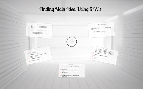 Finding Main Idea Using 5 W's by Rachel Ruff on Prezi