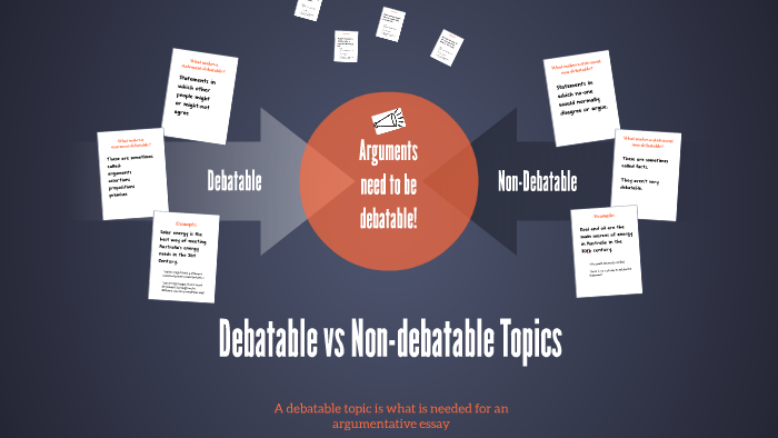 Debatable vs Non-debatable Topics by Rachael Myra on Prezi