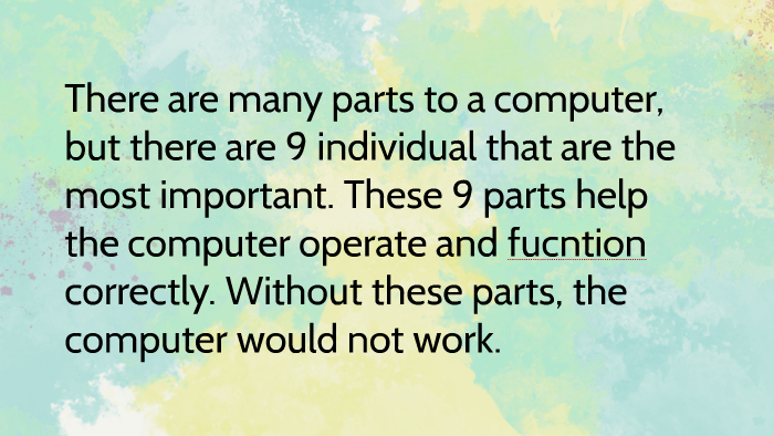 Most Important Parts of A Computer by Alissa Maree