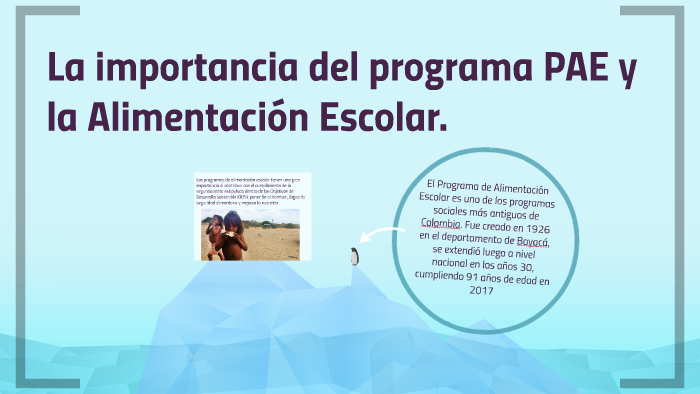La importancia del programa PAE y de la Alimentación Escolar by Julio ...