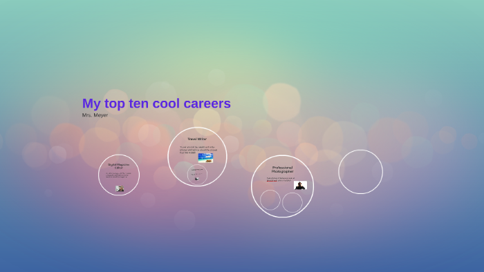 My top ten cool careers by Debbie Meyer on Prezi