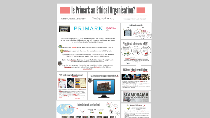 Is Primark an Ethical Organisation? by Judith Alexander on Prezi