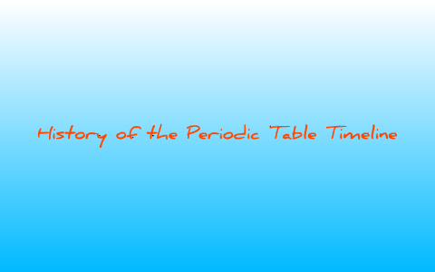 History of the Periodic Table Timeline by ronny rivera on Prezi