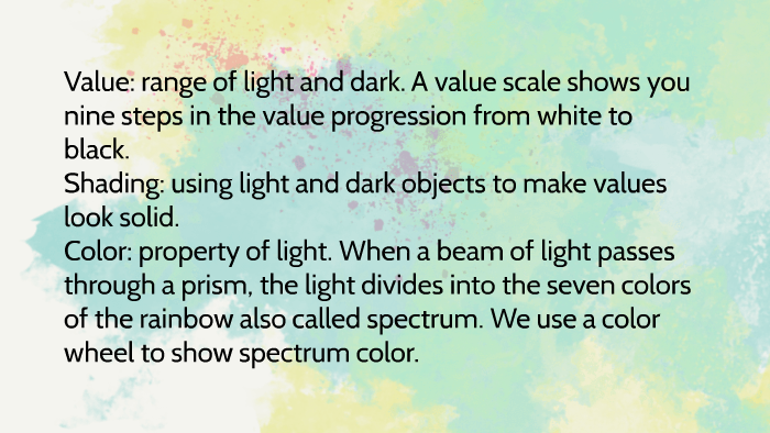 Value: range of light and dark. A value scale shows you nine by Anna ...