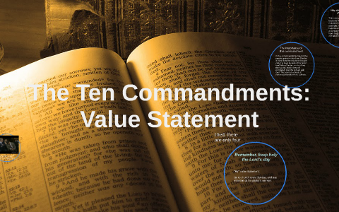 The ten commandments value statement but actually there's just 4 by ...