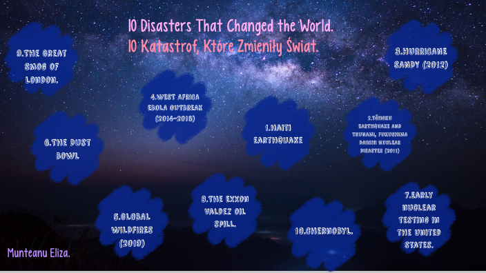 10 Disasters That Changed the World. by Eliza Munteanu on Prezi