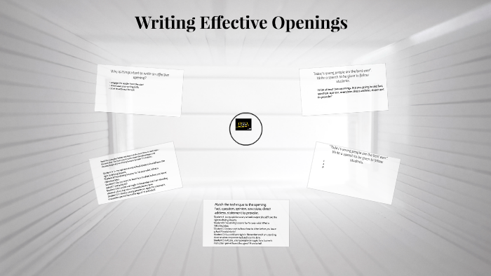 Writing Effective Openings by Phillip Roberts on Prezi