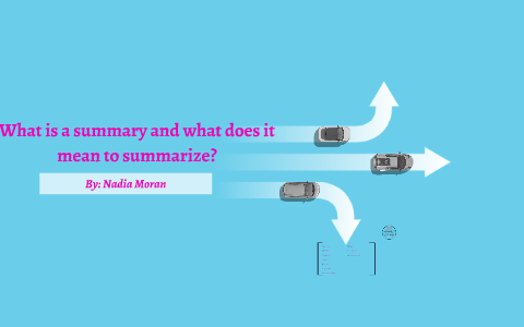 What is a summary and what does it mean to summarize? by nadia moran on ...