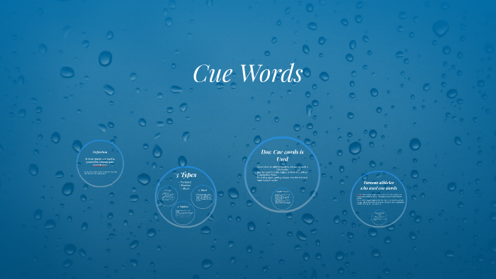 Cue Words by Madison Plaice on Prezi
