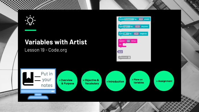 Unit 4 - Lesson 19 Variables with Artist by Holly Francks on Prezi