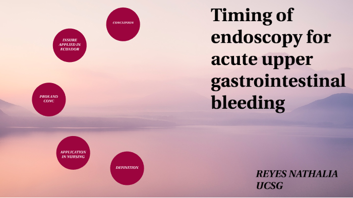 Timing of endoscopy for acute upper gastrointestinal bleeding by ...