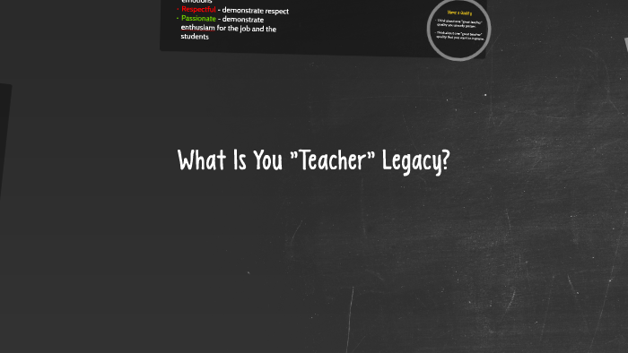 What Is You "Teacher" Legacy? by Lisa Lee on Prezi