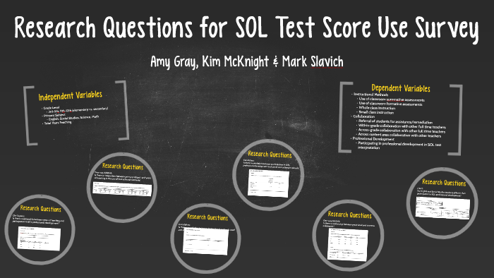Research Questions for SOL Test Score Use Survey by Amy Gray on Prezi
