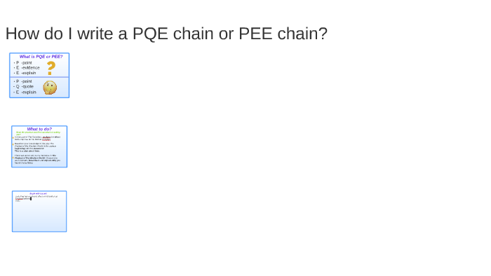 How do I write a PQE chain or PEE chain? by Francis Meehan on Prezi