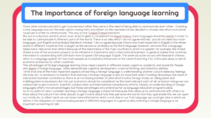 The Importance of foreign language education by Manuel Roque on Prezi