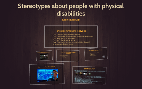 Stereotypes about people with physical disabilities by Sabine Elleswijk ...