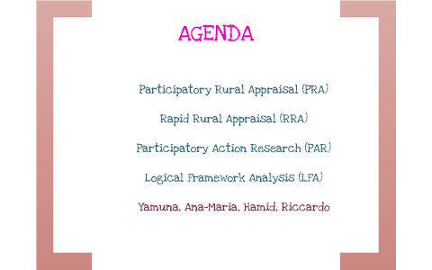 PRA, RRA, PAR, LFA by Mina Samuel on Prezi